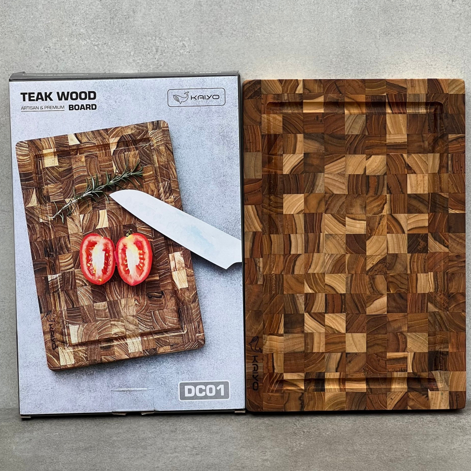 Thớt thái gỗ Teak đầu cây Kaiyo DC01 hình chữ nhật 30 x 20 x 2,5cm | Shopee Việt Nam