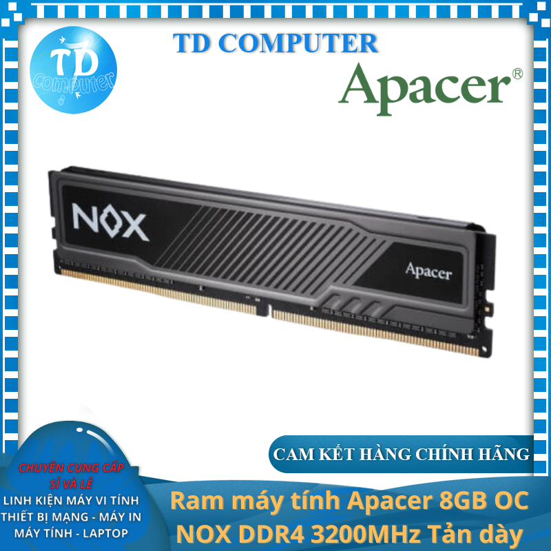 Ram máy tính Apacer 8GB OC NOX DDR4 3200MHz Tản dày - Hàng chính hãng NetWork Hub phân phối ...