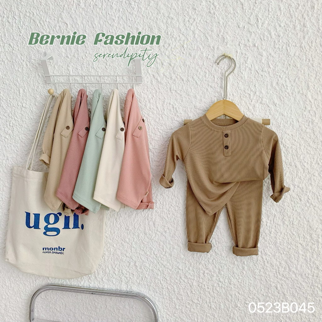 [CHÍNH HÃNG] Bộ dài tay thun tăm cổ tròn 2 cúc cho bé style Hàn Quốc ...
