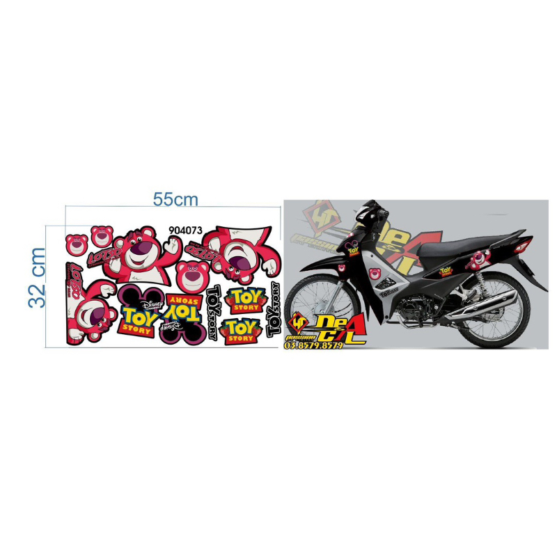 Mẫu sticker Gấu Dâu size Đại siêu to khổng lồ. Dán đủ kín xe . Tem 3 ...