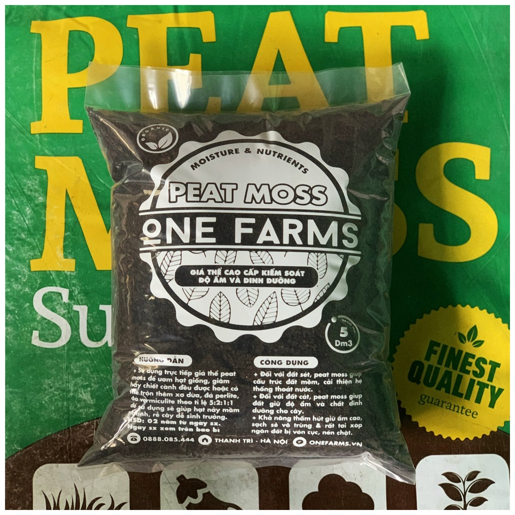 [Tặng 200gr xơ dừa ] 1kg rêu than bùn Peat moss, Peatman hàng chuẩn cao ...