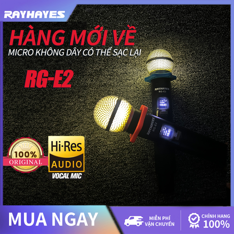 Micro phát sáng không dây karaoke RAYHAYES RG-E2 màn hình led tích hợp ...