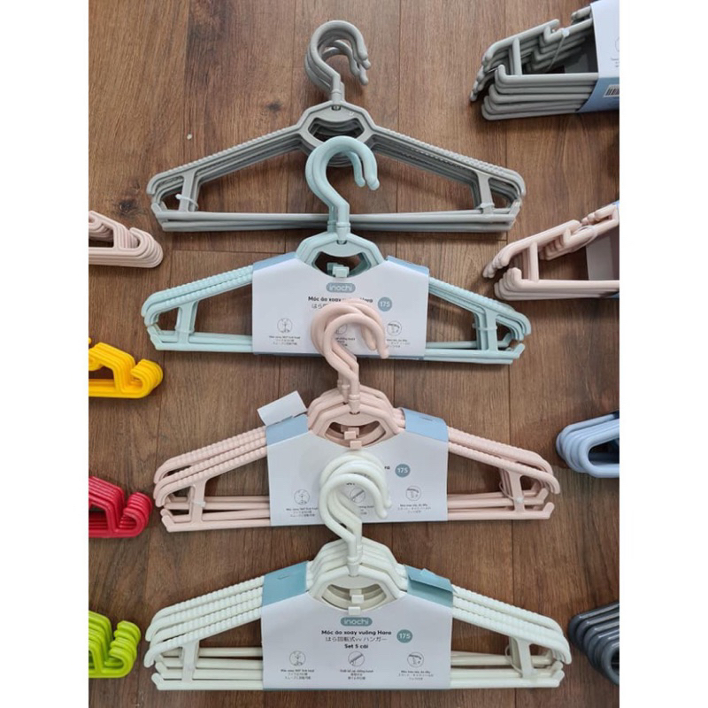 Móc áo người lớn và trẻ em Inochi (1 set 5cái / 10 cái) chắc chắn, tiện ...