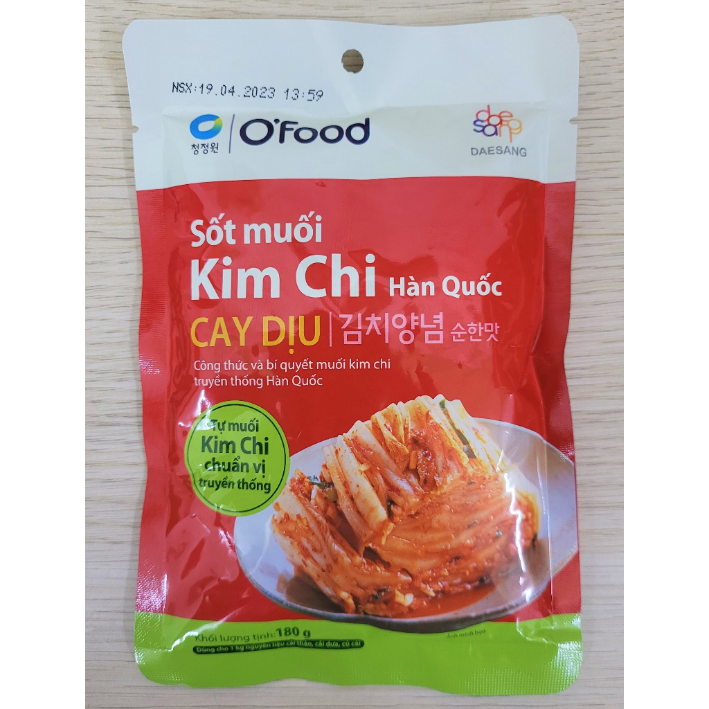 O’FOOD (gói XANH LÁ 180g / cay dịu) SỐT MUỐI KIM CHI HÀN QUỐC DAESANG Kim Chi Pickle Sauce ...