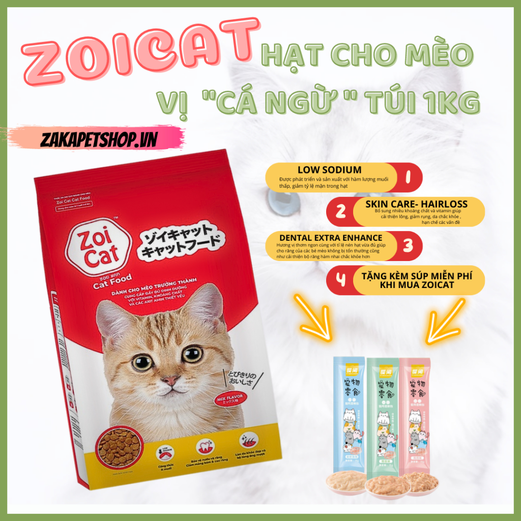 Hạt cho mèo Zoicat 1kg | Shopee Việt Nam