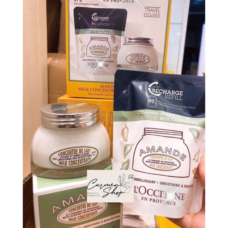 [Chính hãng] Set dưỡng thể L'occitane Amande 200ml + túi refill 200ml ...
