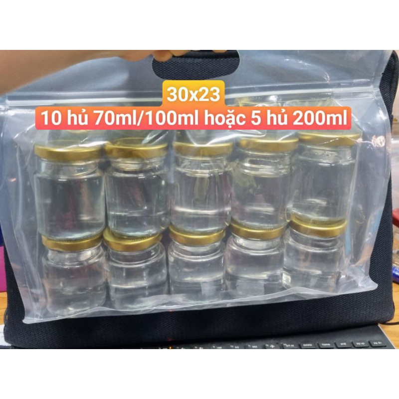 [100 GRAM] TÚI ZIP TRONG SUỐT ĐỰNG HŨ YẾN CHƯNG (Trong suốt/Nâu ...