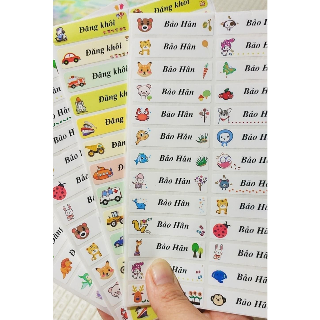 Sticker In Tên Bé (Set 120 sticker) - Chống Nước Cao Cấp - Giá Cực Rẻ ...