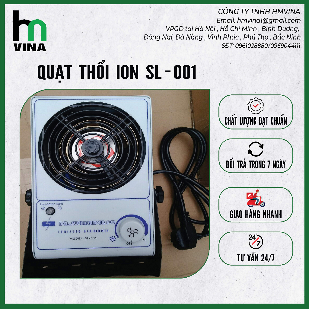 Quạt thổi ion SL-001 khử tĩnh điện hmvina làm sạch bụi bẩn trên các bề ...