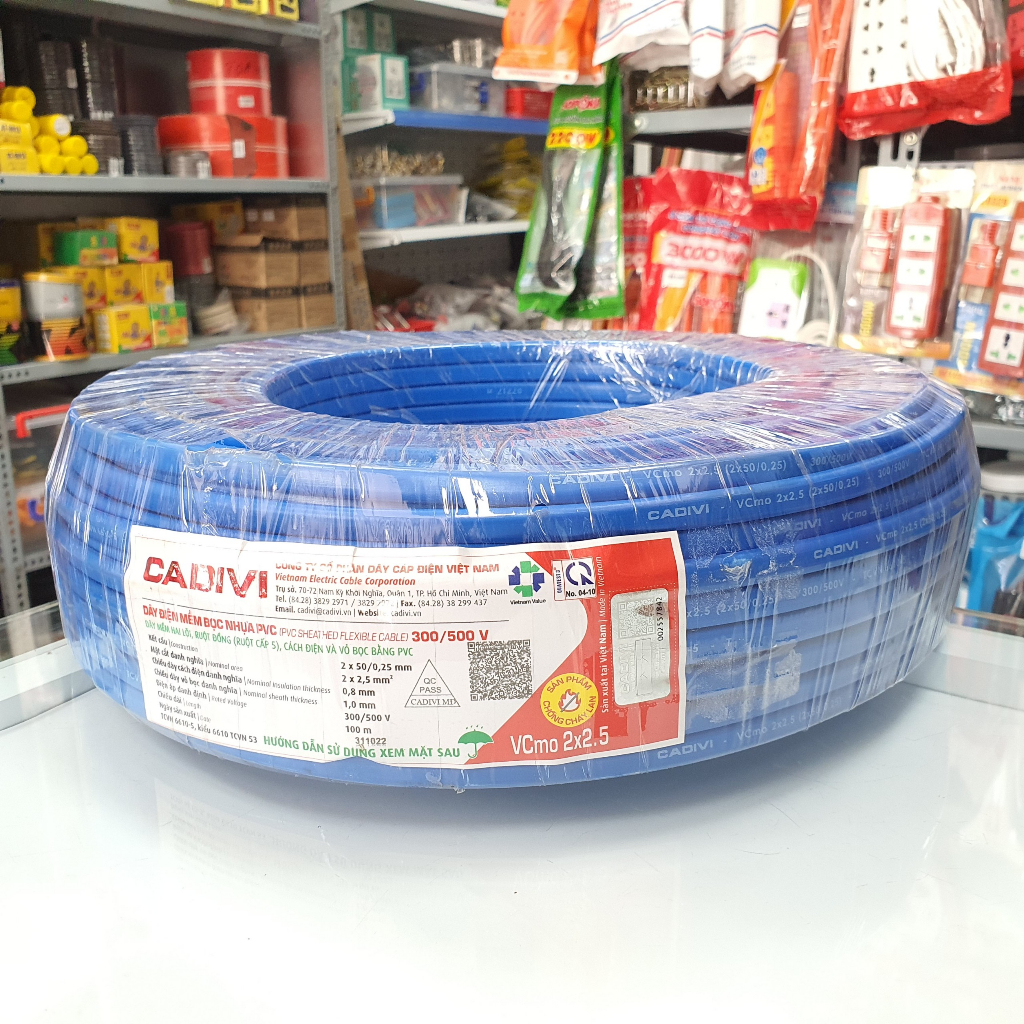 Dây điện đôi mềm dẹp Cadivi VCmo 2x2.5, dây đôi mềm oval (bán theo mét ...