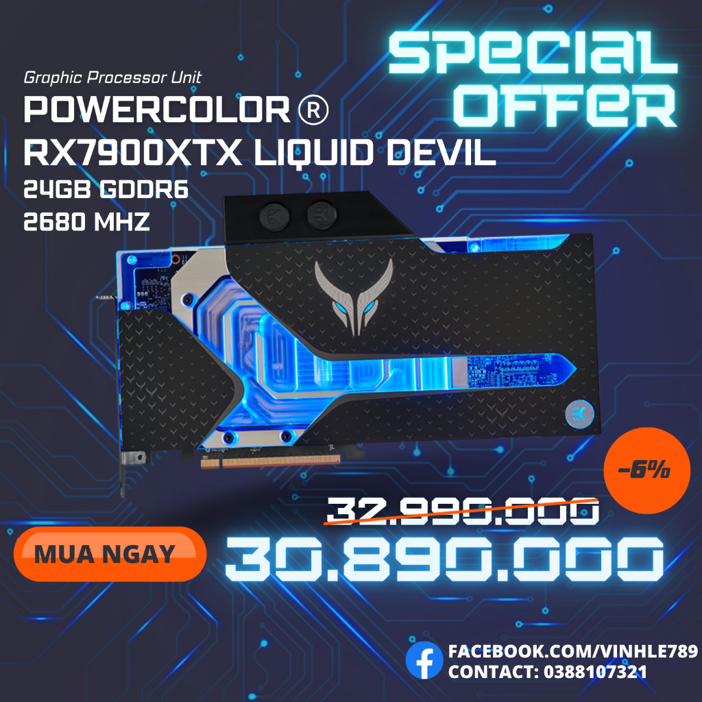 Card màn hình POWERCOLOR RX 7900XTX LIQUID DEVIL [NEW] | Shopee Việt Nam