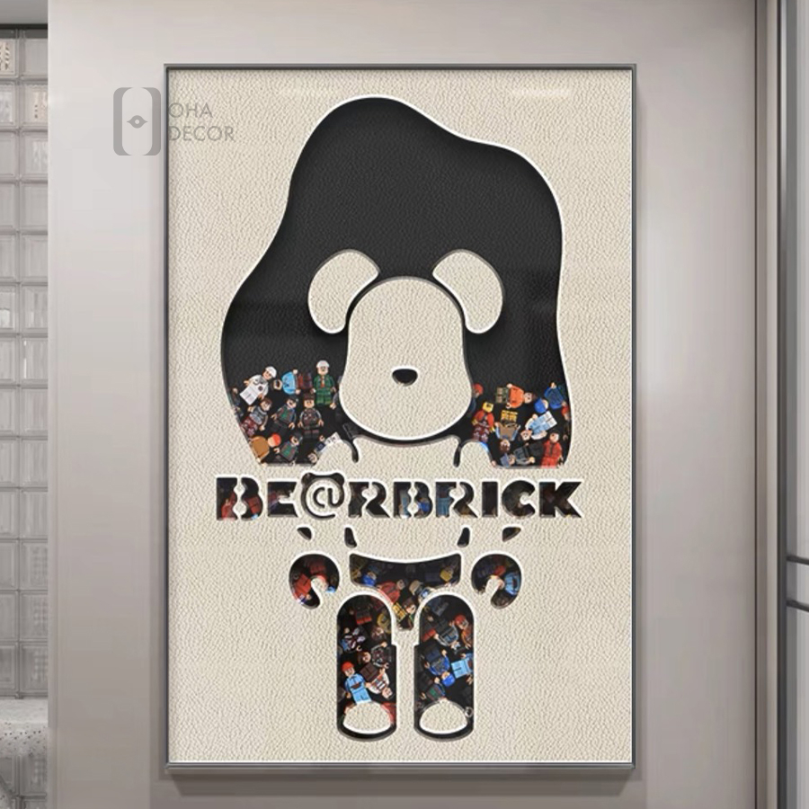 Tranh Tráng Gương Cao Cấp Gấu Bearbrick Xinh Trang Trí Phòng Khách Quán ...
