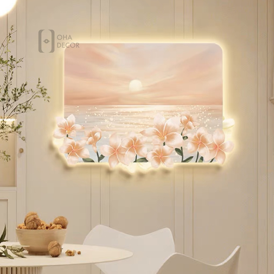 Tranh Cắt 3D Đèn LED Vườn Hoa Xinh Trang Trí Phòng Khách Quán Cà Phê ...