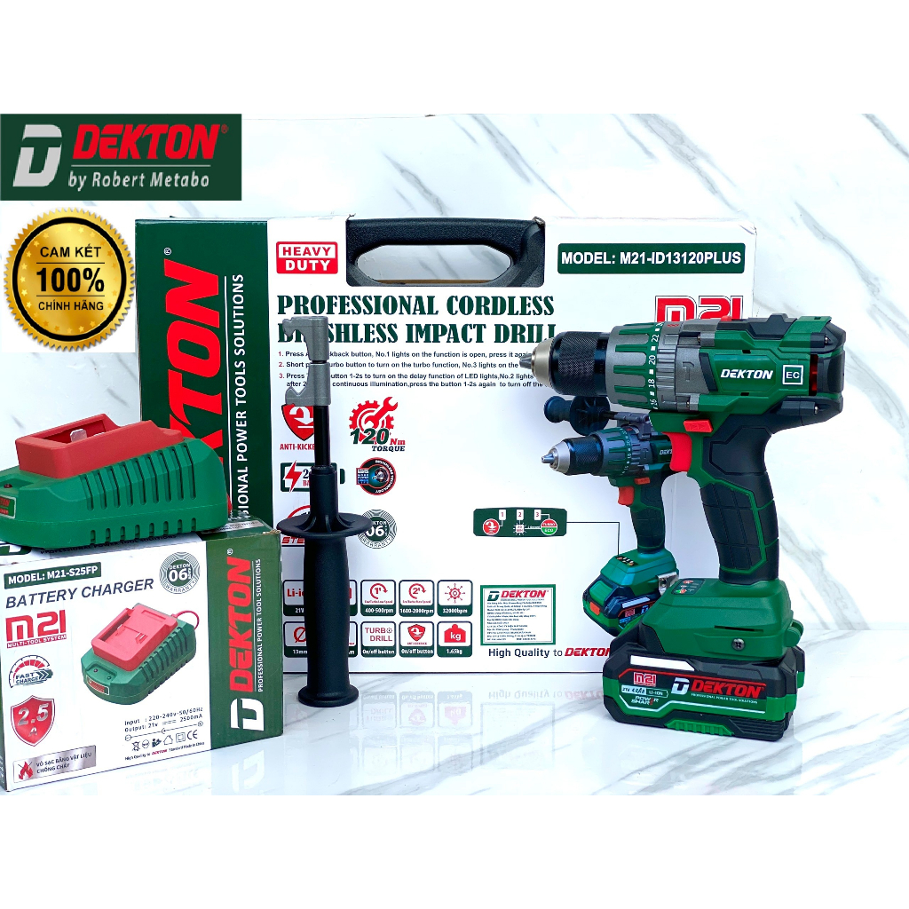 Máy khoan pin Dekton M21-ID1312 PLUS antikickback Chống lật cổ tay lực xoắn 120N.m | Shopee Việt Nam