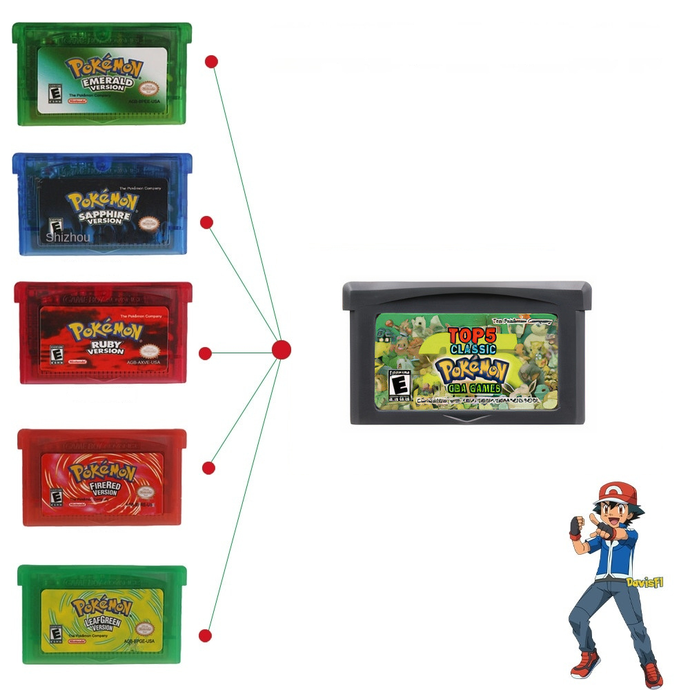 Băng Game Gba Pokemon Collection 5 Trong 1 Dành Cho Máy Game GBA - GBA ...