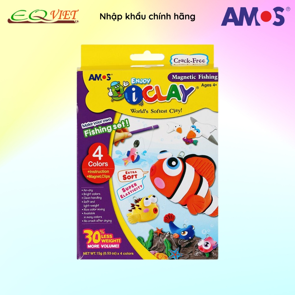 Đất nặn trang trí nhập khẩu Hàn Quốc AMOS Iclay Hộp 4 màu IC15P4MF | Shopee Việt Nam