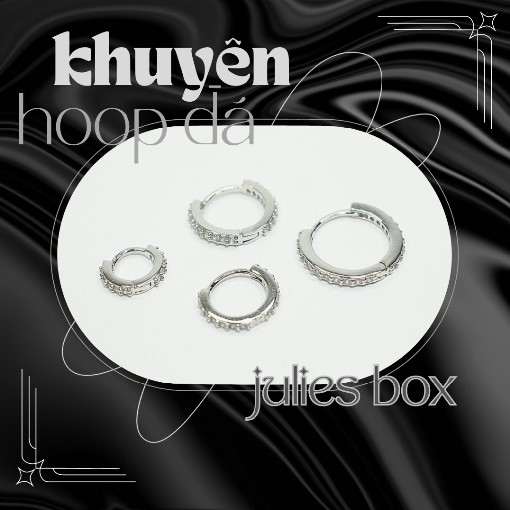 [1 CHIẾC] [BẤM] Khuyên Tai Tròn Hoop Tròn ĐÁ TRẮNG Unisex Không Ngứa ...