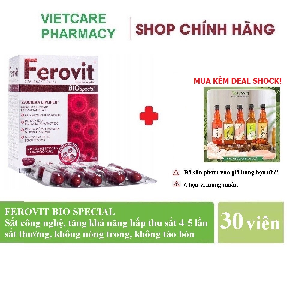 FEROVIT BIO SPECIAL (Sideral Forte mẫu mới)- Viên uống bổ sung sắt sinh ...