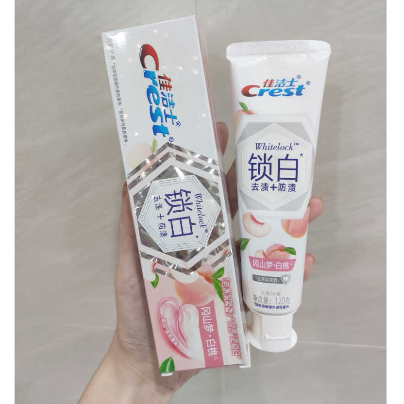 Kem đánh răng Crest 3D Whitelock hương đào 120g | Shopee Việt Nam