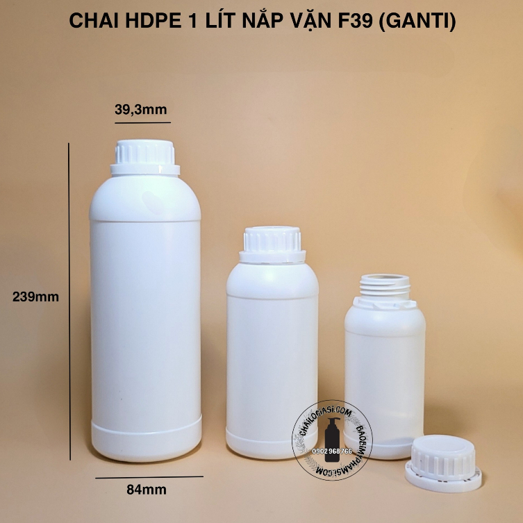 CHAI HDPE 1 LÍT NẮP VẶN F39 (GANTI) | Shopee Việt Nam