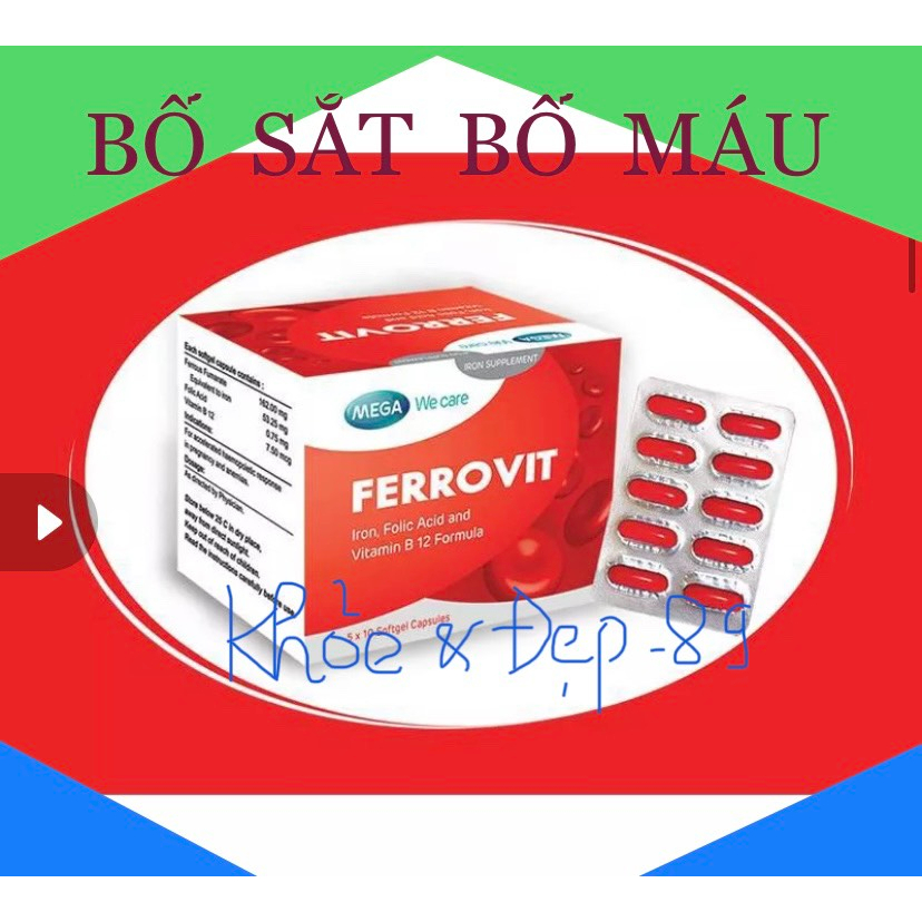 FERROVIT VIÊN UỐNG BỔ MÁU BỔ SẮT - HỘP 50 VIÊN CỦA THÁI LAN | Shopee ...