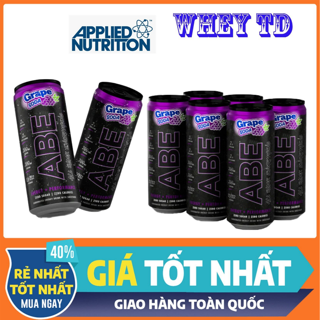 Combo 12 lon ABE Lon Applied Nutrition 330ml vị Grape Soda - tăng sức ...