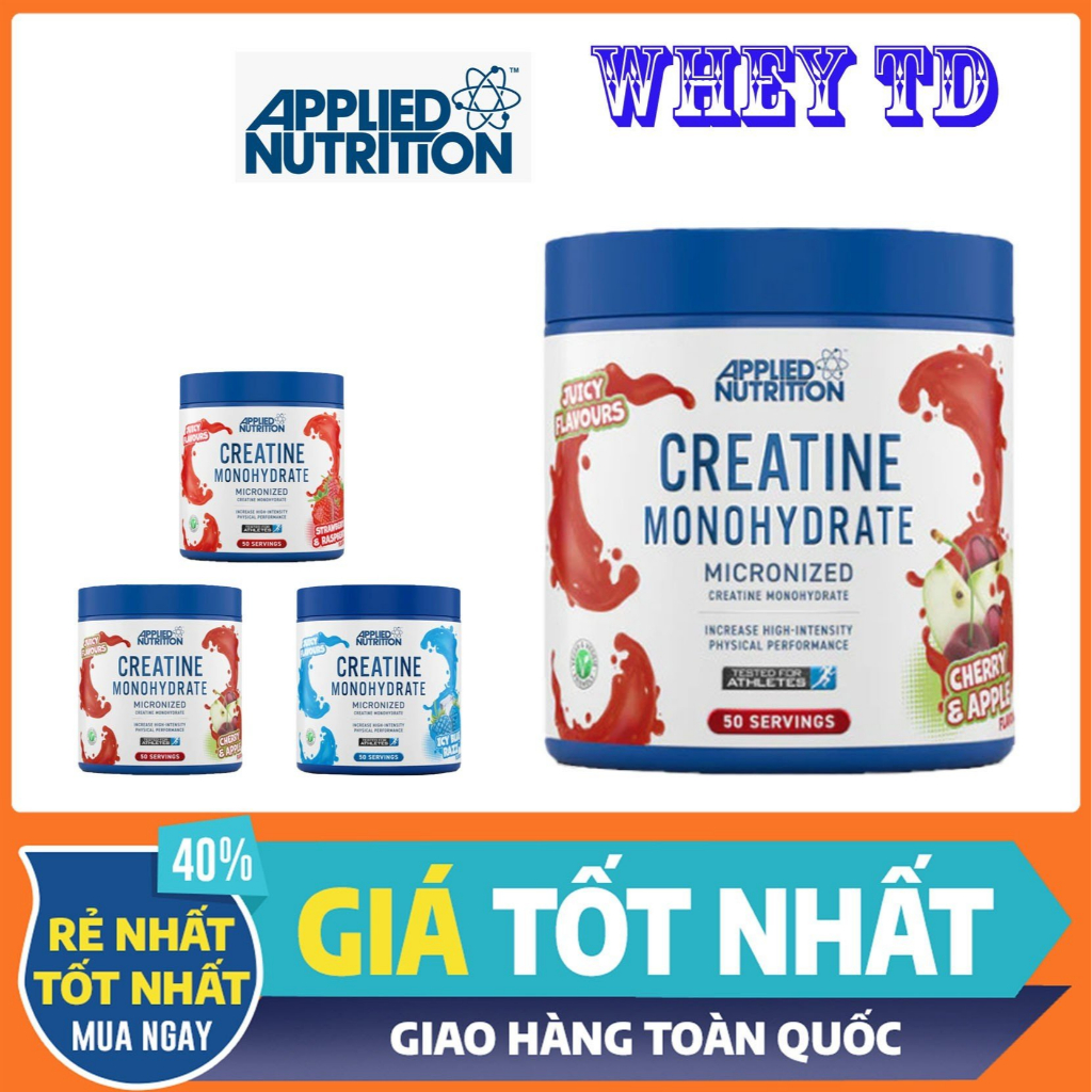 Tăng sức mạnh Creatine Monohydrate Applied Nutrition 250g 50 Lần Dùng ...