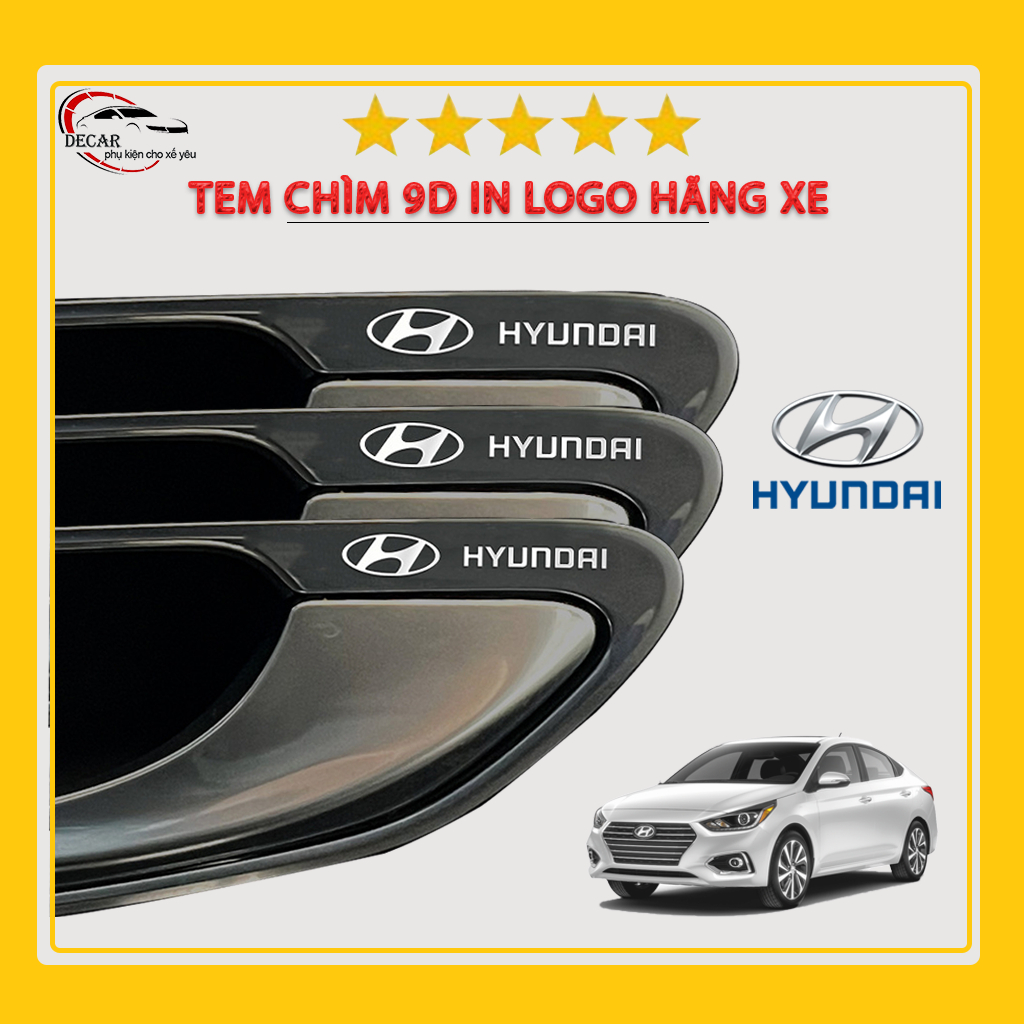 [HYUNDAI] Miếng decal dán trang trí xe ô tô đẹp, tem kim loại chìm in ...
