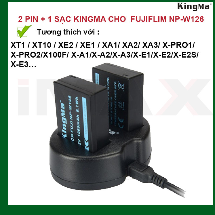 PIN SẠC ĐÔI KINGMA VER1/ VER2/ VER3 KINGMA CHO FUJIFILM NP-W126 | Shopee Việt Nam