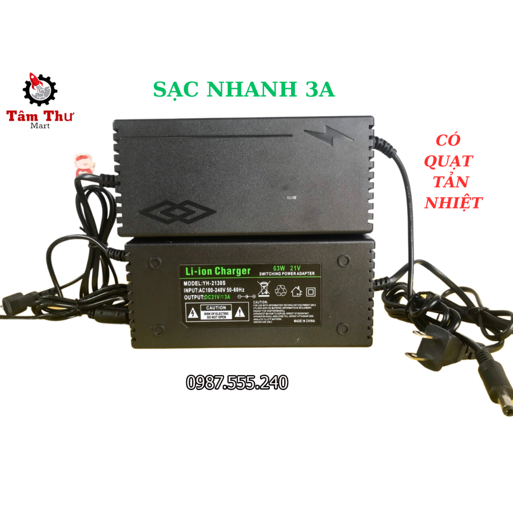 Sạc Nhanh Adapter 21V-3A Cho Pin Máy Khoan, Máy Bulong Pin Trung Quốc ...