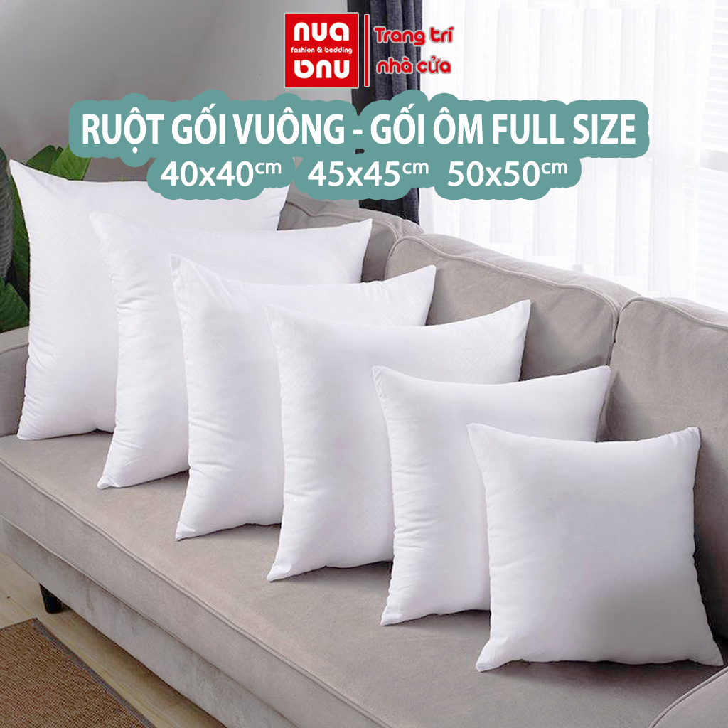 Ruột gối vuông sofa có khóa bông gòn Polyester 15D, ruột gối 45x45 ...