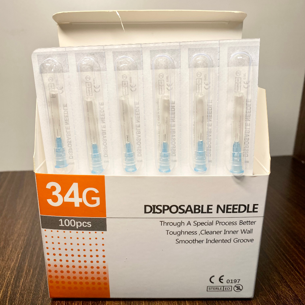 [Lẻ 1 cái] Kim 34G 4mm, Kim tiêm meso căng bóng(màu xanh) | Shopee Việt Nam