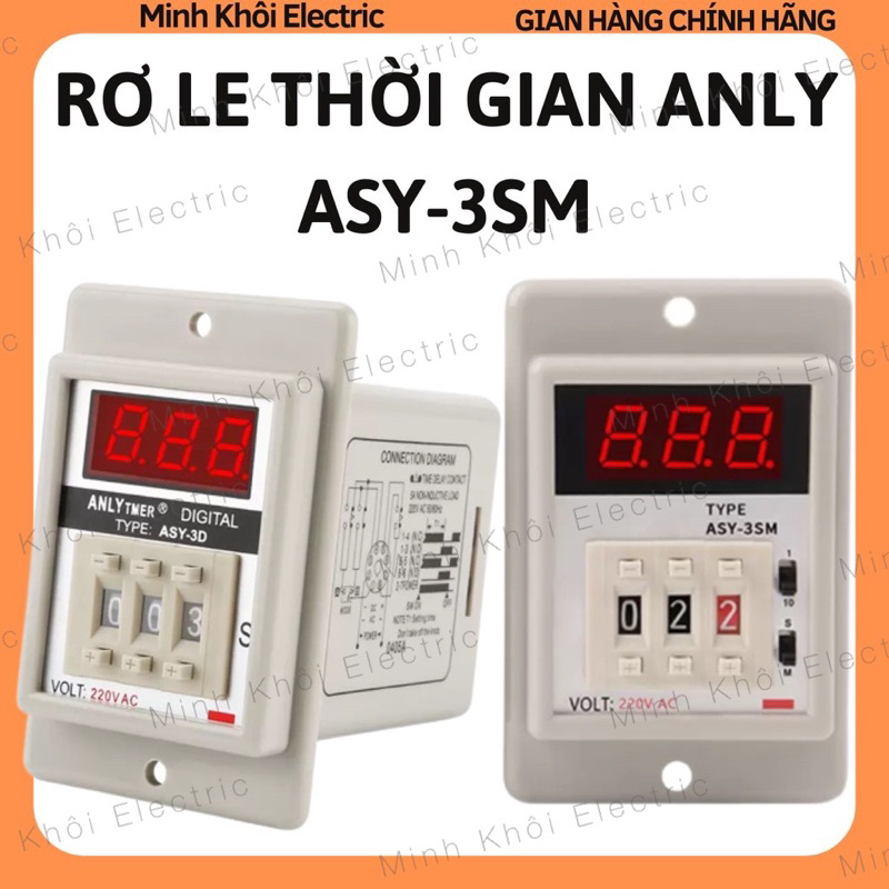 Công Tắc Thời Gian Anly ASY-3SM kèm đế,đồng hồ hẹn giờ anly asy-3sm, timer điện tử, đồng hồ thời ...