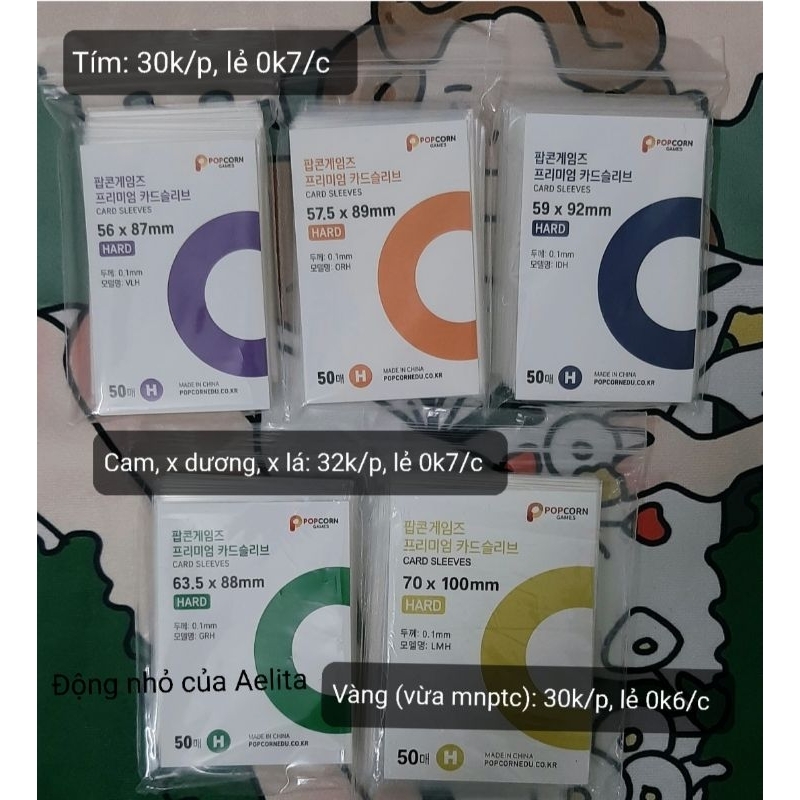 Sleeve Real Hàn Popcorn bọc card siêu dày đựng card thần tượng thẻ bài ...