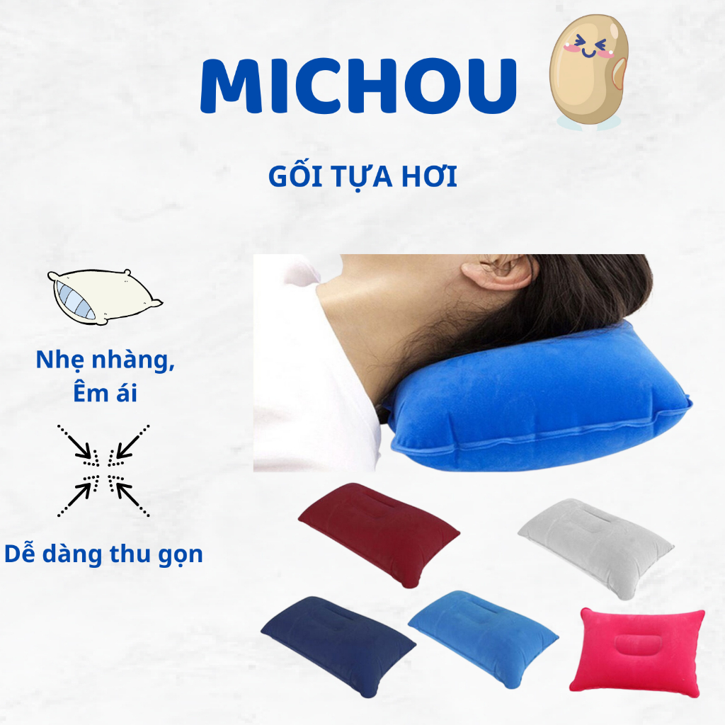 Gối hơi, gối ngủ văn phòng, du lịch cao cấp gấp gọn dã ngoại phượt leo ...
