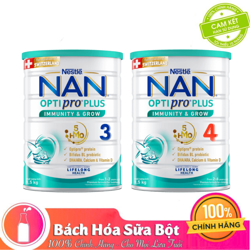 Sữa Bột Nestlé NAN OPTIPRO PLUS 3/4 HMO Lon 900g/1.5kg | Shopee Việt Nam