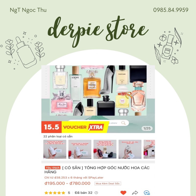 [ CHAI GỐC ] Nước hoa nam nữ các hãng : YSL / Gucci / Montblanc ...