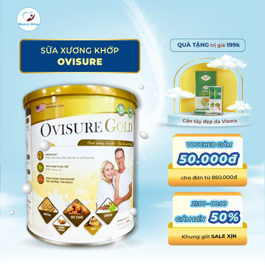 Sữa Hạt Xương Khớp Ovisure Gold 650g Chính Hãng, Sữa Hạt Thuần Chay Bổ Sung Canxi, Dinh Dưỡng ...