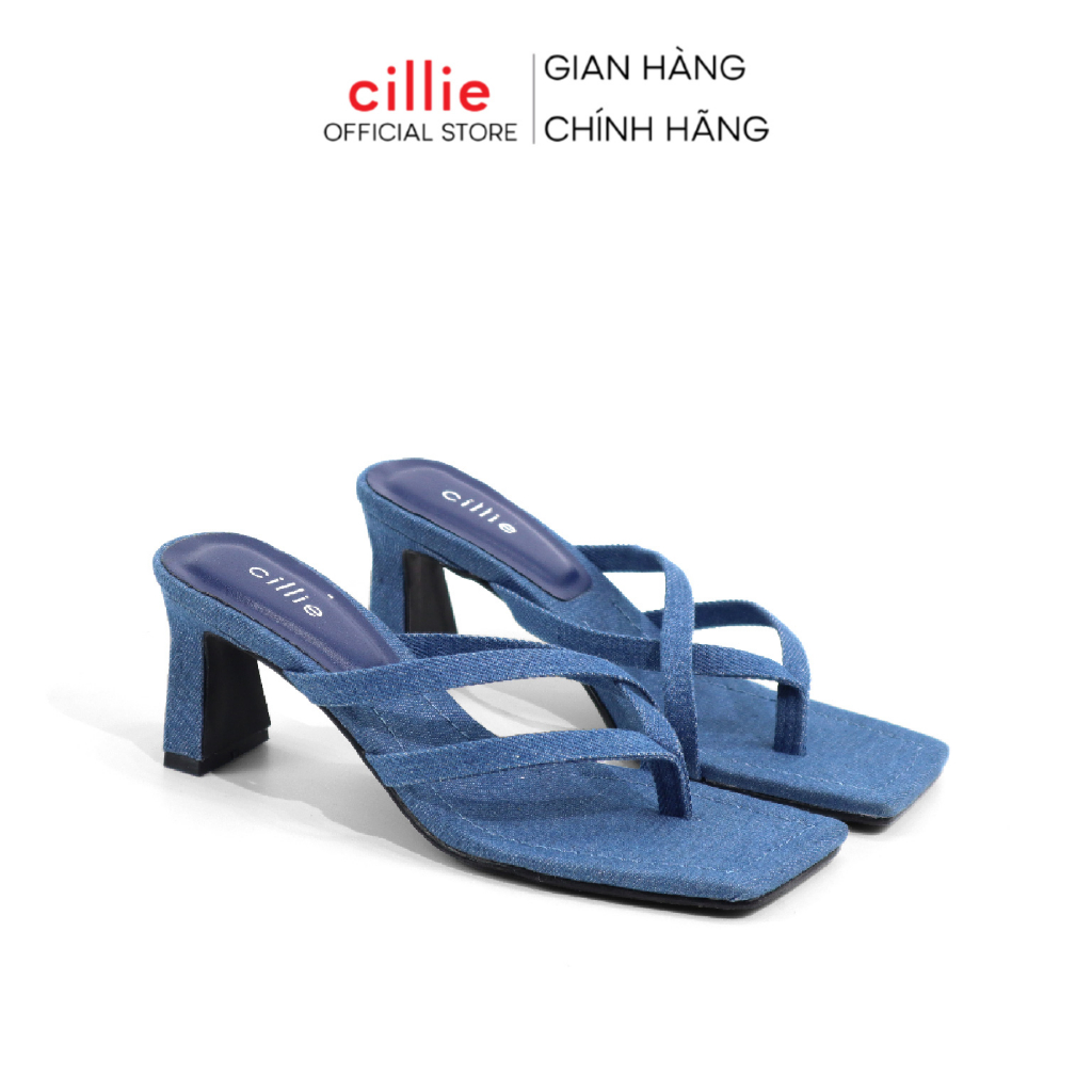 Guốc Nữ Xỏ Ngón Cillie Quai Dây Chéo Gót Vuông Chắc Chắn 1093 | Shopee ...