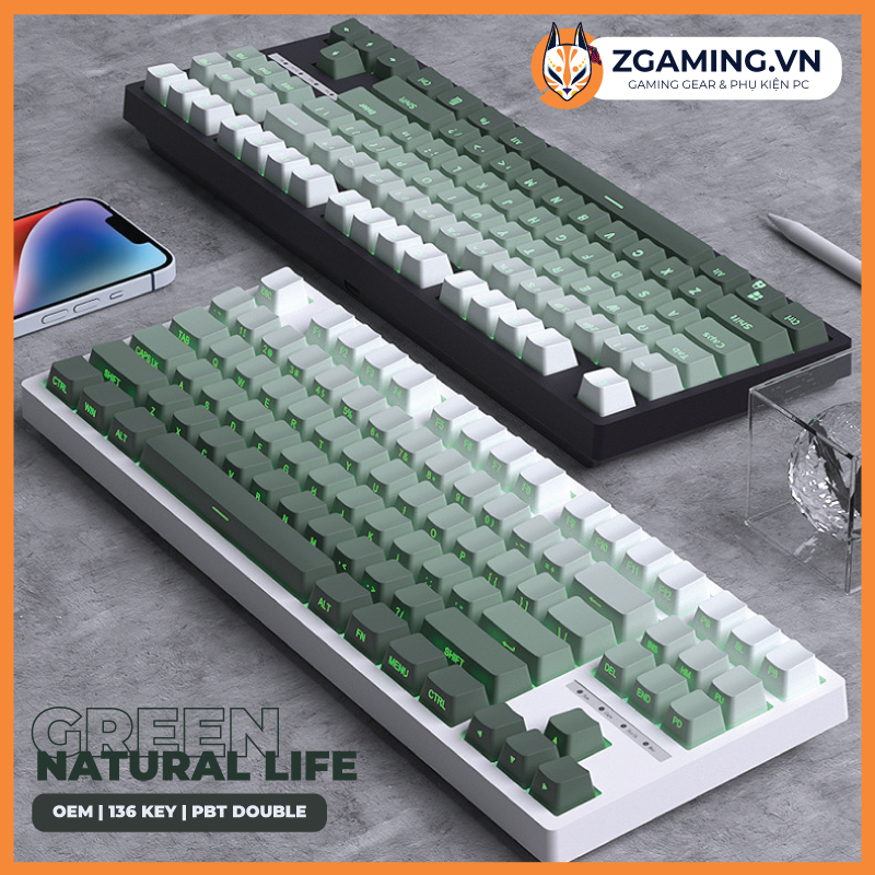 Keycap Gradient Ninja (Side Print) Green Natural Life| OEM Profile ...