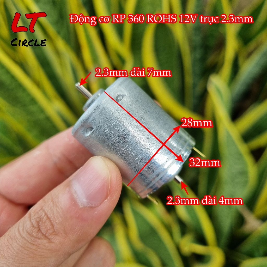 Động cơ motor RP 360 ROHS DC 12V trục 2.3mm 2 đầu - LT Circle | Shopee ...