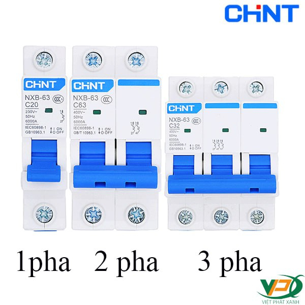 Cầu dao aptomat an toàn Chint MCB NXB-63 1 pha,2pha,3pha CB Chint | Shopee Việt Nam