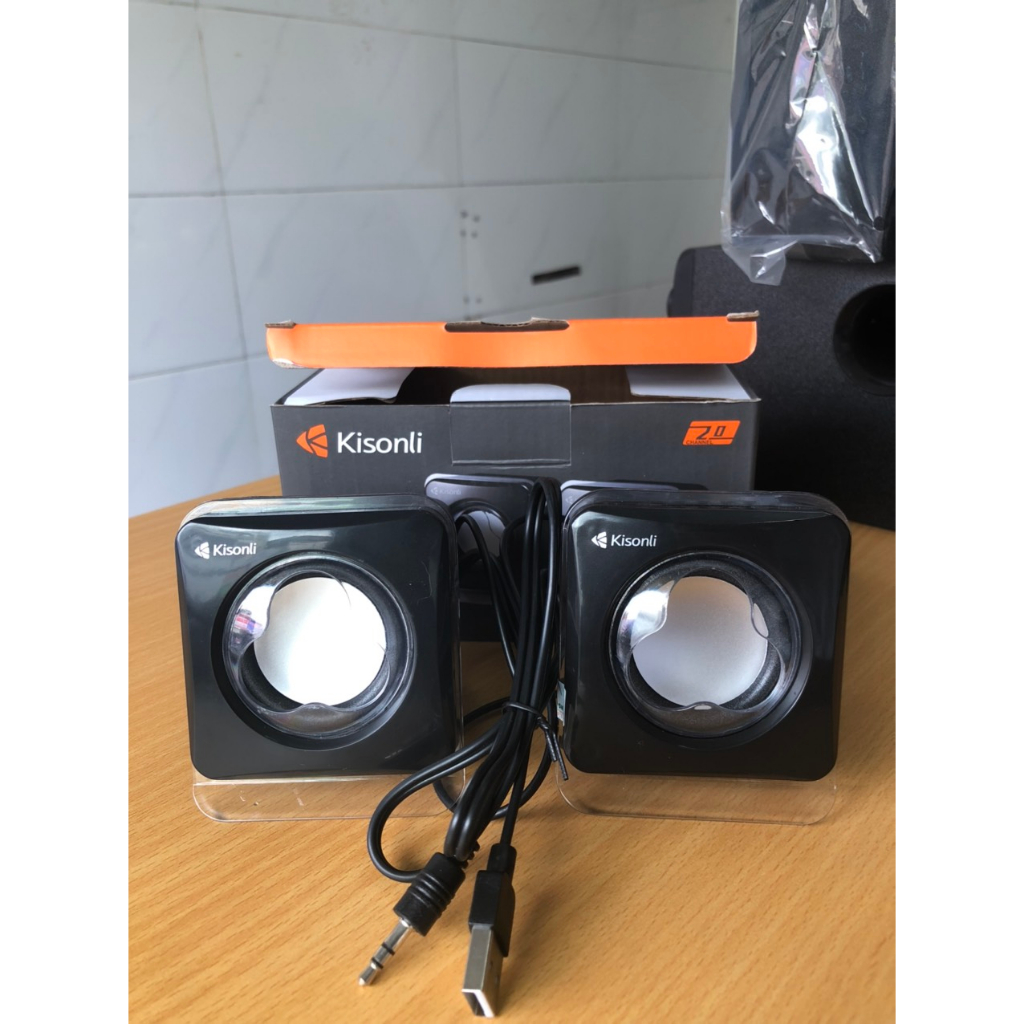 Loa vi tính 2.0 Kisonli V410 - Bảo Hành 12 Tháng (Đen) - Hãng phân phối chính thức | Shopee Việt Nam