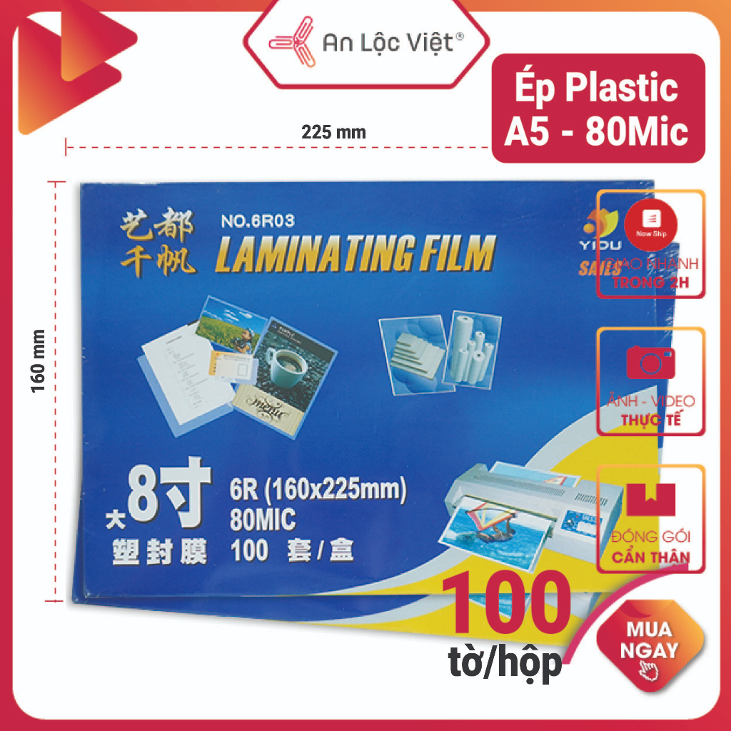 [HÀNG CHÍNH HÃNG YIDU] 100 tờ Ép Plastic nhựa dẻo A5 dày 80Mic YIDU chính hãng, Cam kết 100% ...