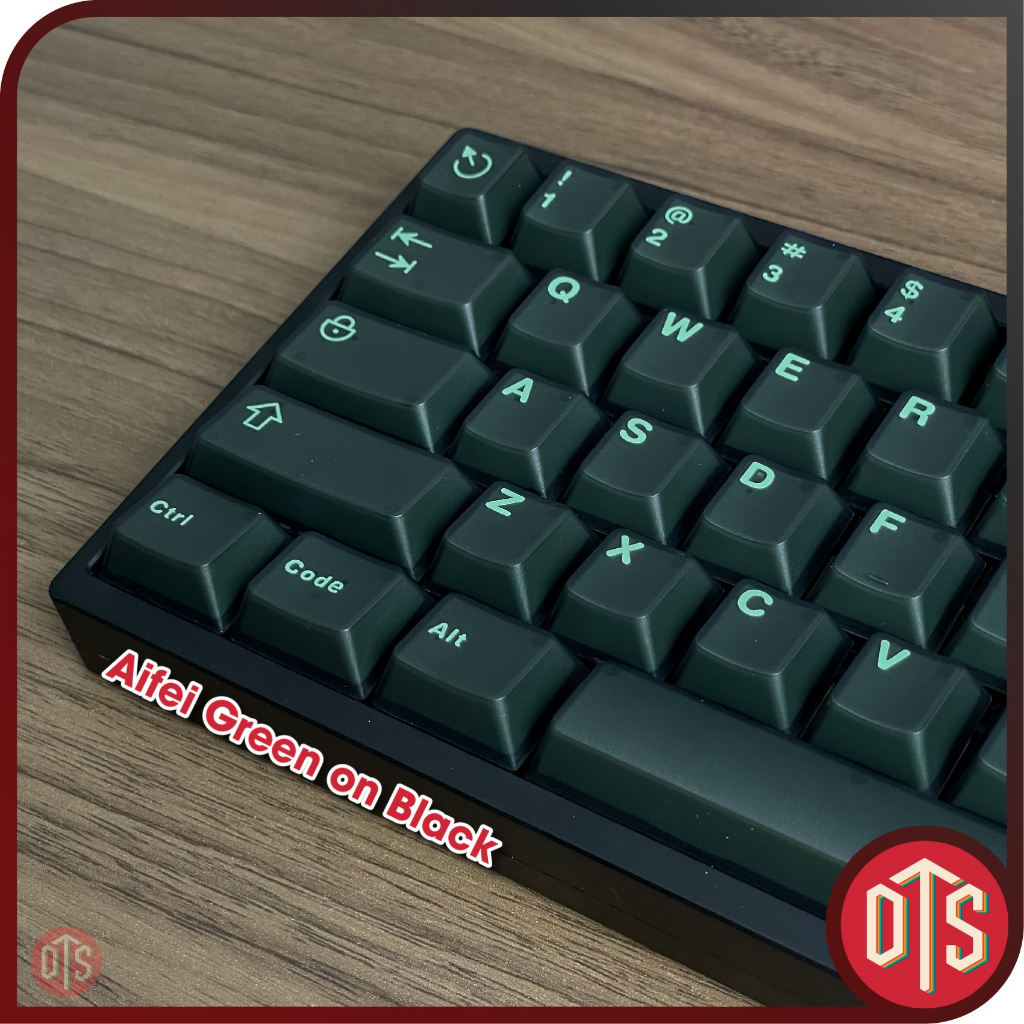 Aifei Green on Black ABS Double-shot Semi Transparent Keycap | DoubleT ...