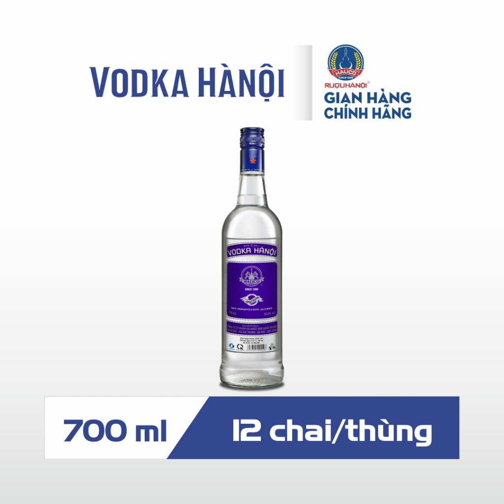 Rươu Vodka Hà Nội nhãn xanh HALICO nồng độ 39,5% chai 700ml không kèm hộp | Shopee Việt Nam