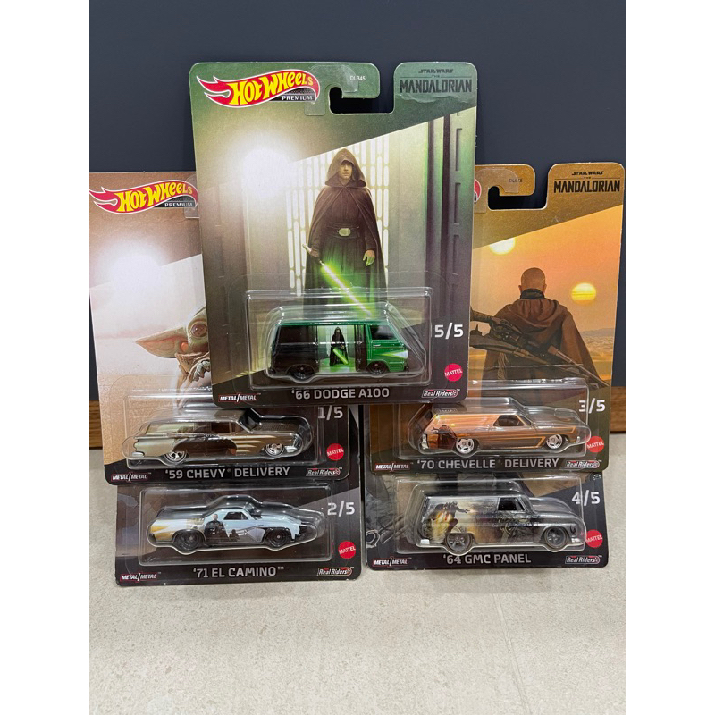 Bộ 5 xe mô hình đồ chơi bánh cao su Hotwheels 1:64 PREMIUM - STAR WARS THE MANDALORIAN (Full set ...