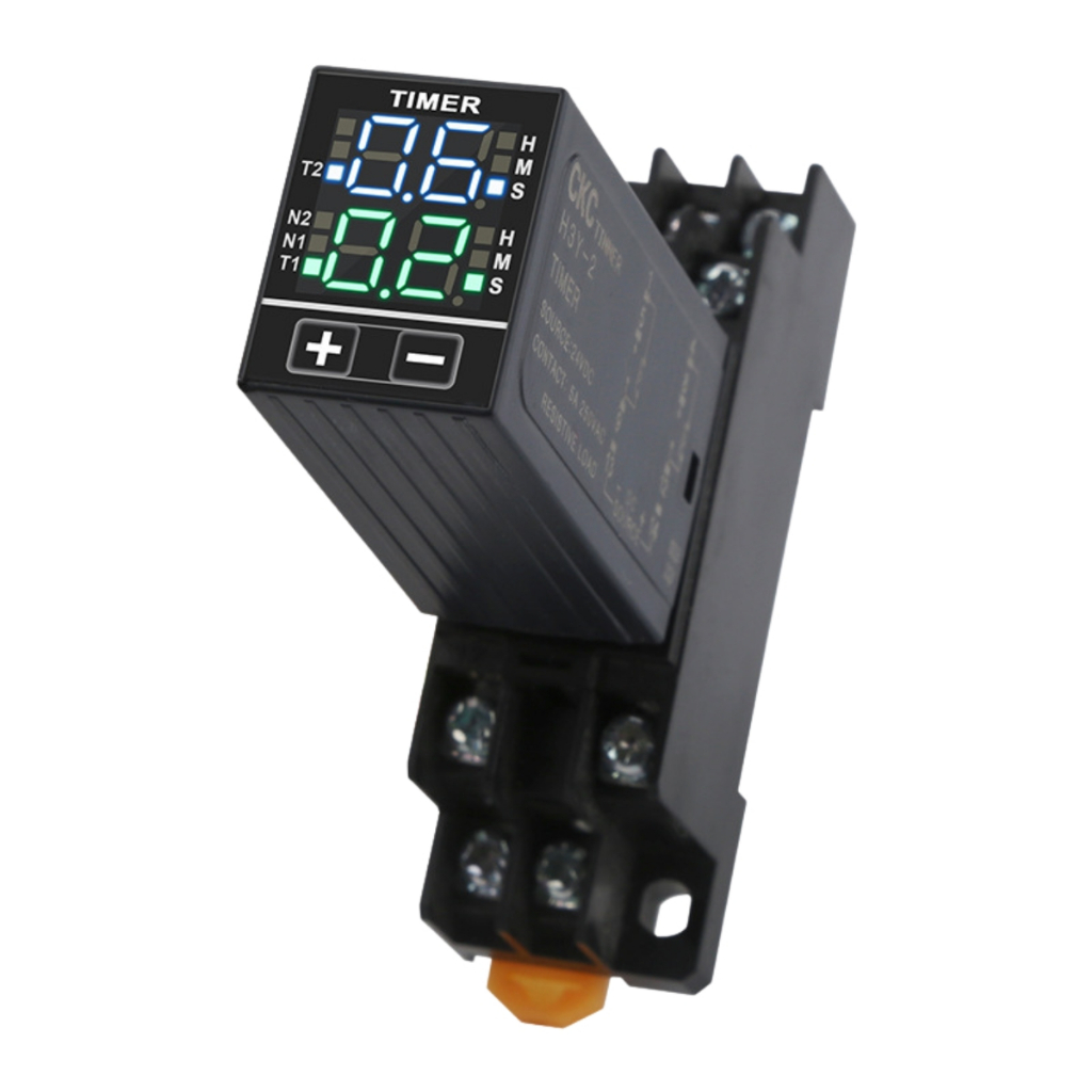 Timer mini H3Y-2 điện tử, Rơ le thời gian kỹ thuật số 0.1S-99H chế độ on off delay bật tắt chu ...