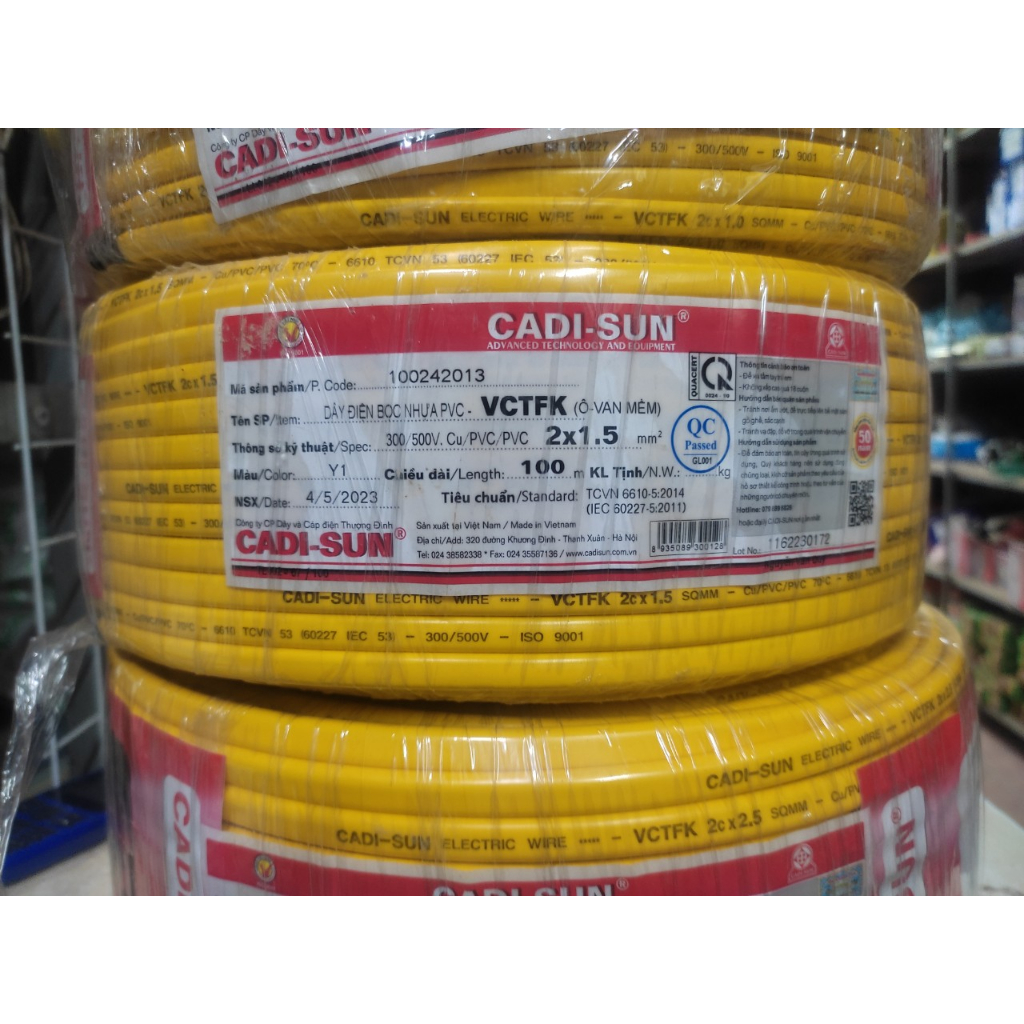 Dây Điện Đôi Cadisun Các Loại ( Giá 1m) Hàng Chính Hãng 2x0,75/ 2x1.5 / 2x2,5 / 2x4 | Shopee ...