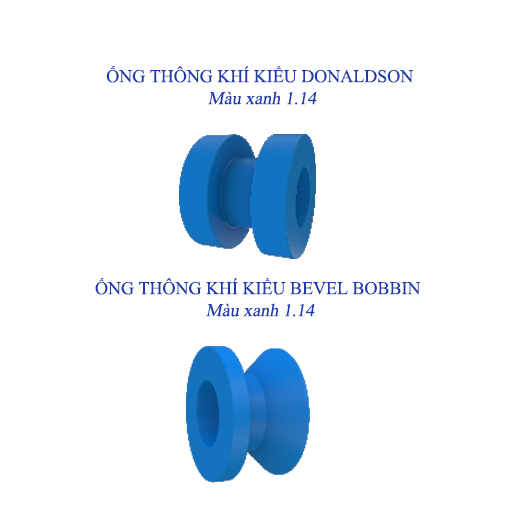 Ống thông khí kiểu Donaldson 1.14, Bevel Bobbin, màu xanh 1.14/ Ống ...